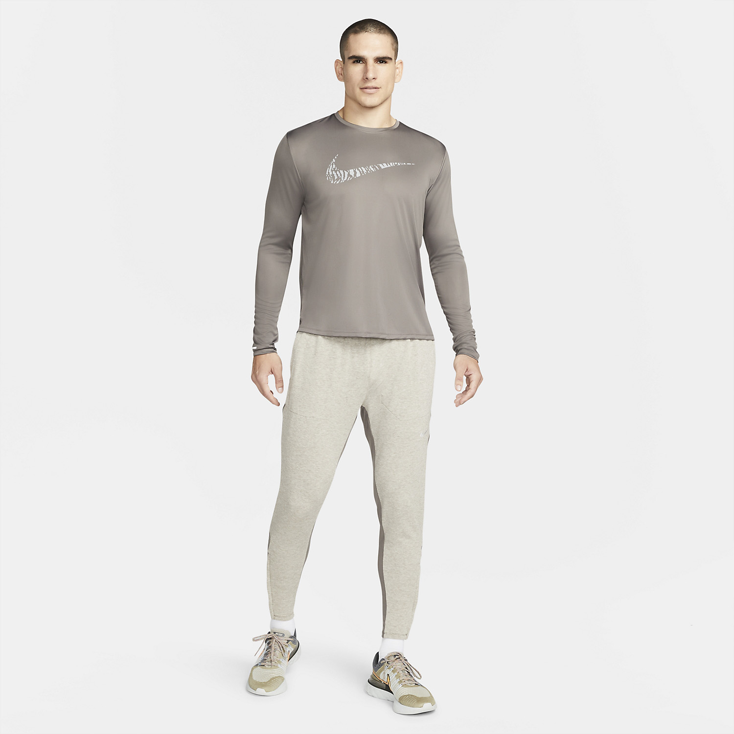 Nike Dri-FIT UV Run Division Men's Running Shirt - Cave Stone