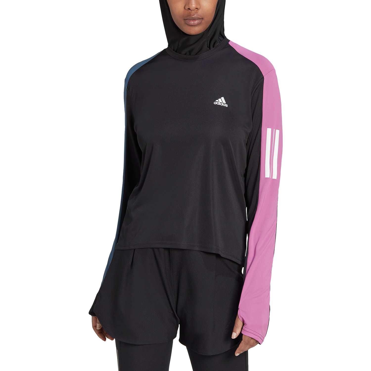 adidas Color Block Women's Running Shirt - Black