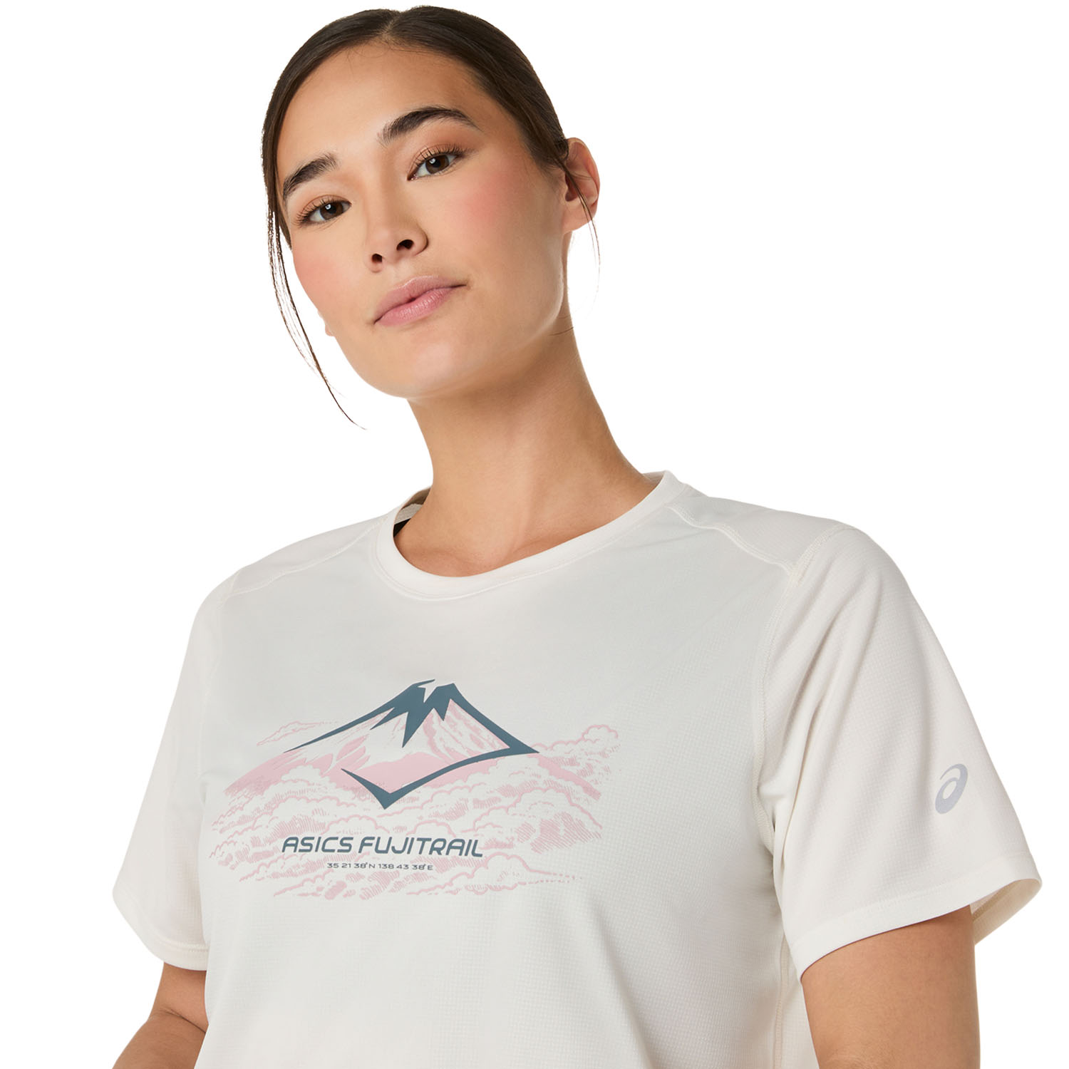 Asics Fujitrail Logo Reflective Maglietta da Trail Donna - Cream